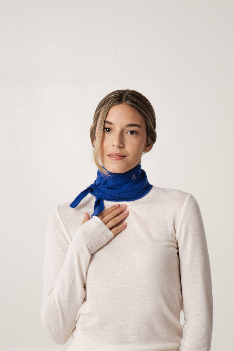 Blue Merino Neck Warmer - Merino Wool Scarf | Happy Belly Barcelona
