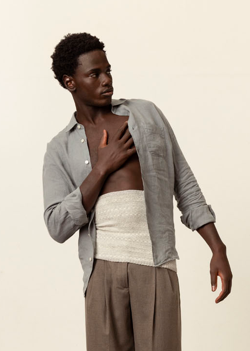 Haramaki Merino Wool Ecru - Pearl Jacquard - Japanese Thermal Girdle ...